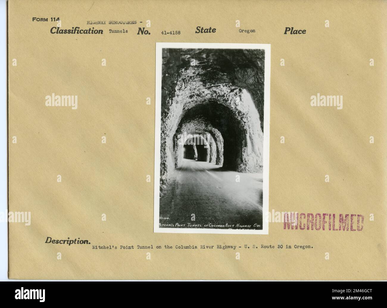 Mitchel's Point Tunnel on the Columbia River Highway, U.S. Route 30 in ...