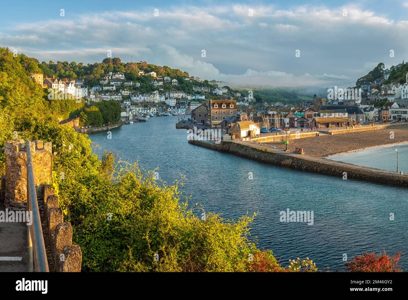 LOOE, CORNWALL, UK - JUNE 07, 2009: view village and harbour along the ...