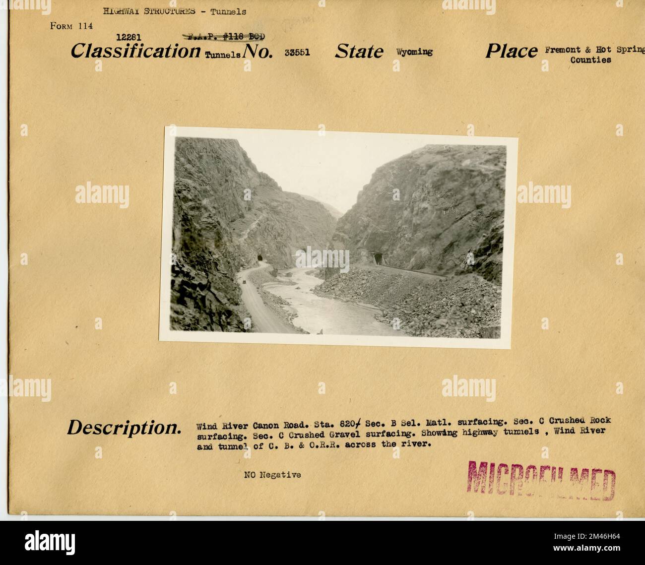 Wind River Canyon Road. Original caption: Wind River Canyon Road. Sta ...