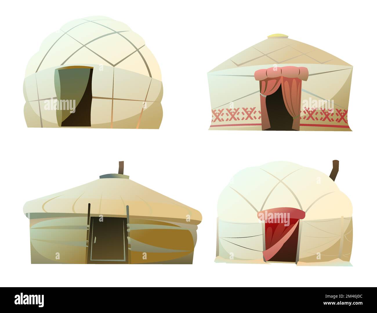 Set of Yurt in tundra. Dwelling of northern nomadic peoples in Arctic ...