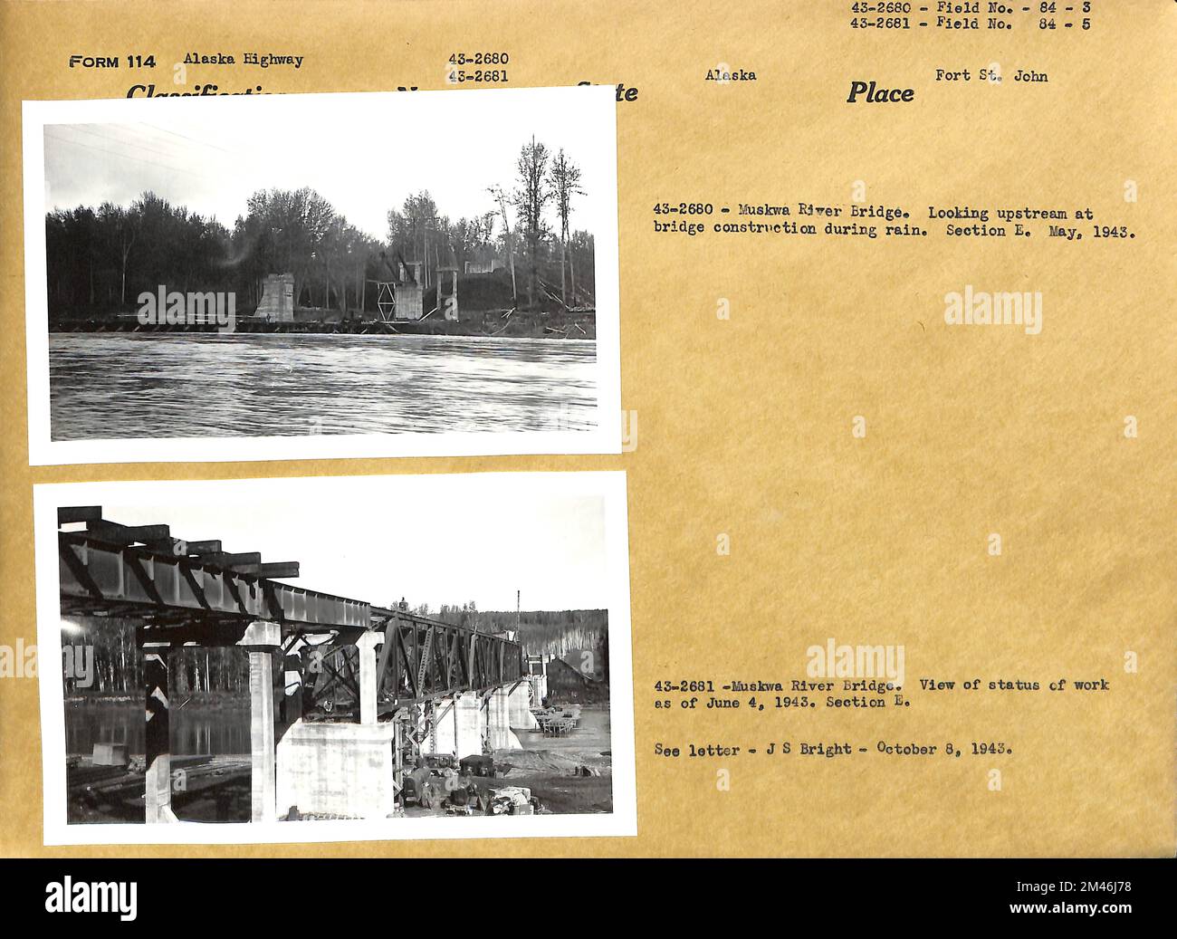 Muskwa River Bridge. Original caption: 43-2680 Muskwa River Bridge ...