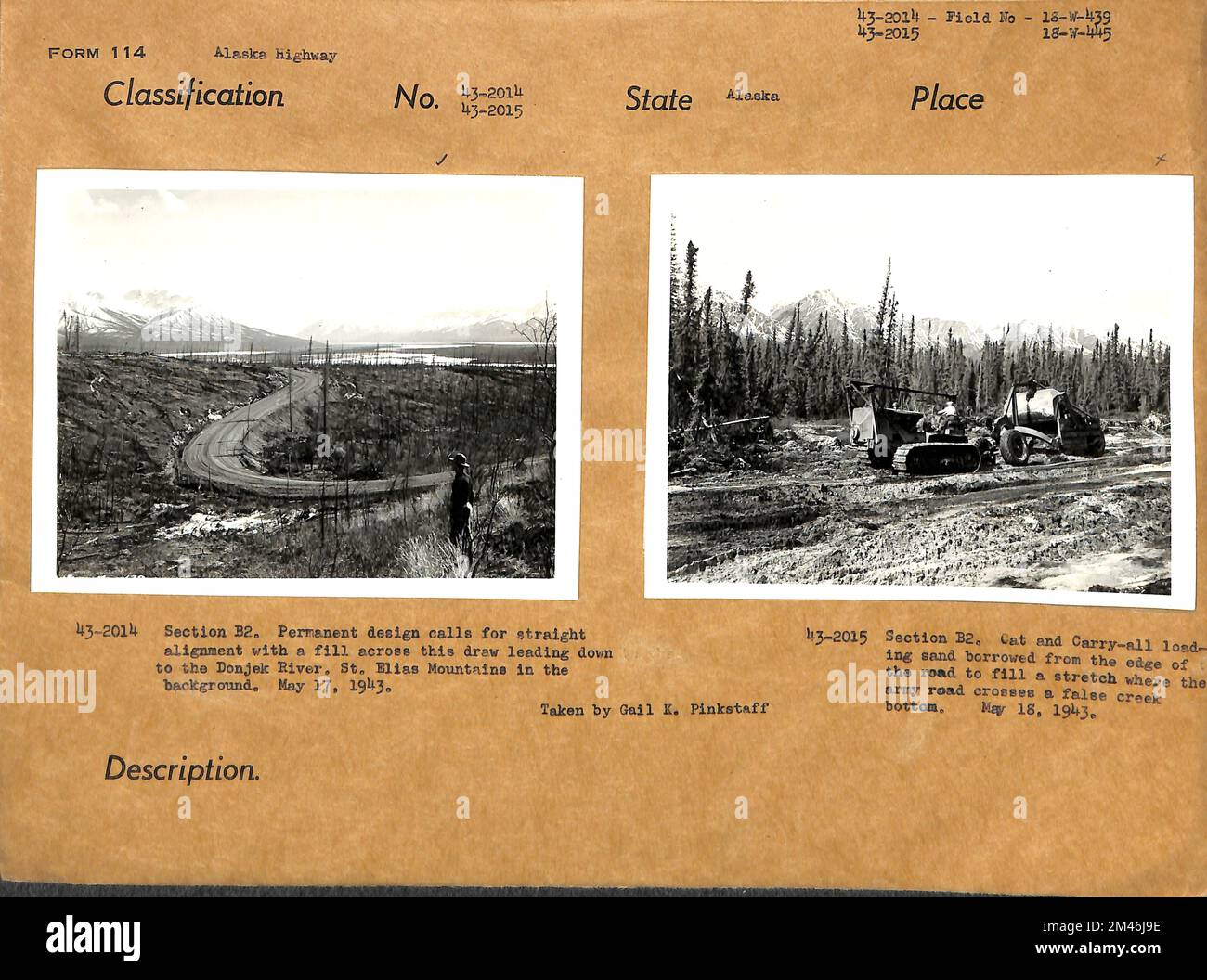 Donjek River. Original caption: 43-2014 Section B2. Permanent design ...