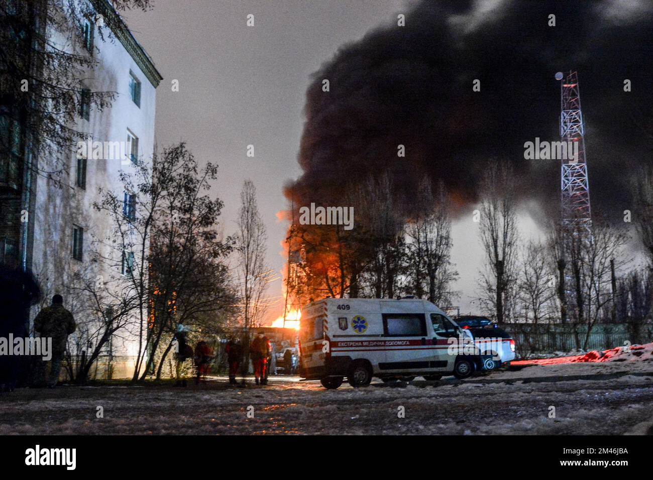 Kyiv, Ukraine. 19th Dec, 2022. A critical power infrastructure object ...