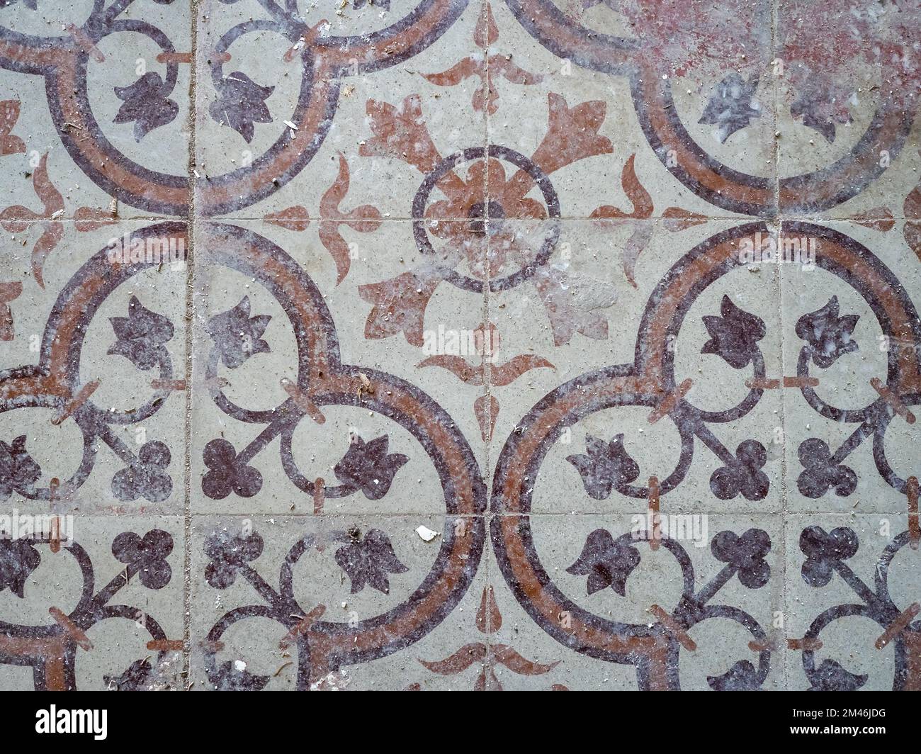 Old dirty vintage ceramic floor tile background top view Stock Photo ...