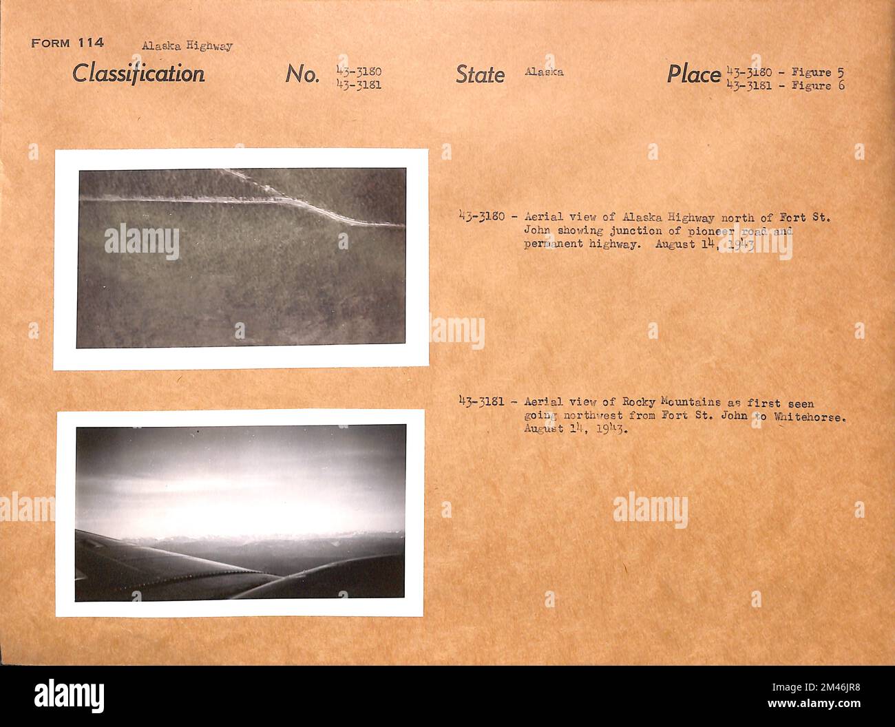 Aerial view of Alaska Highway north of Fort St. John; Aerial view of ...
