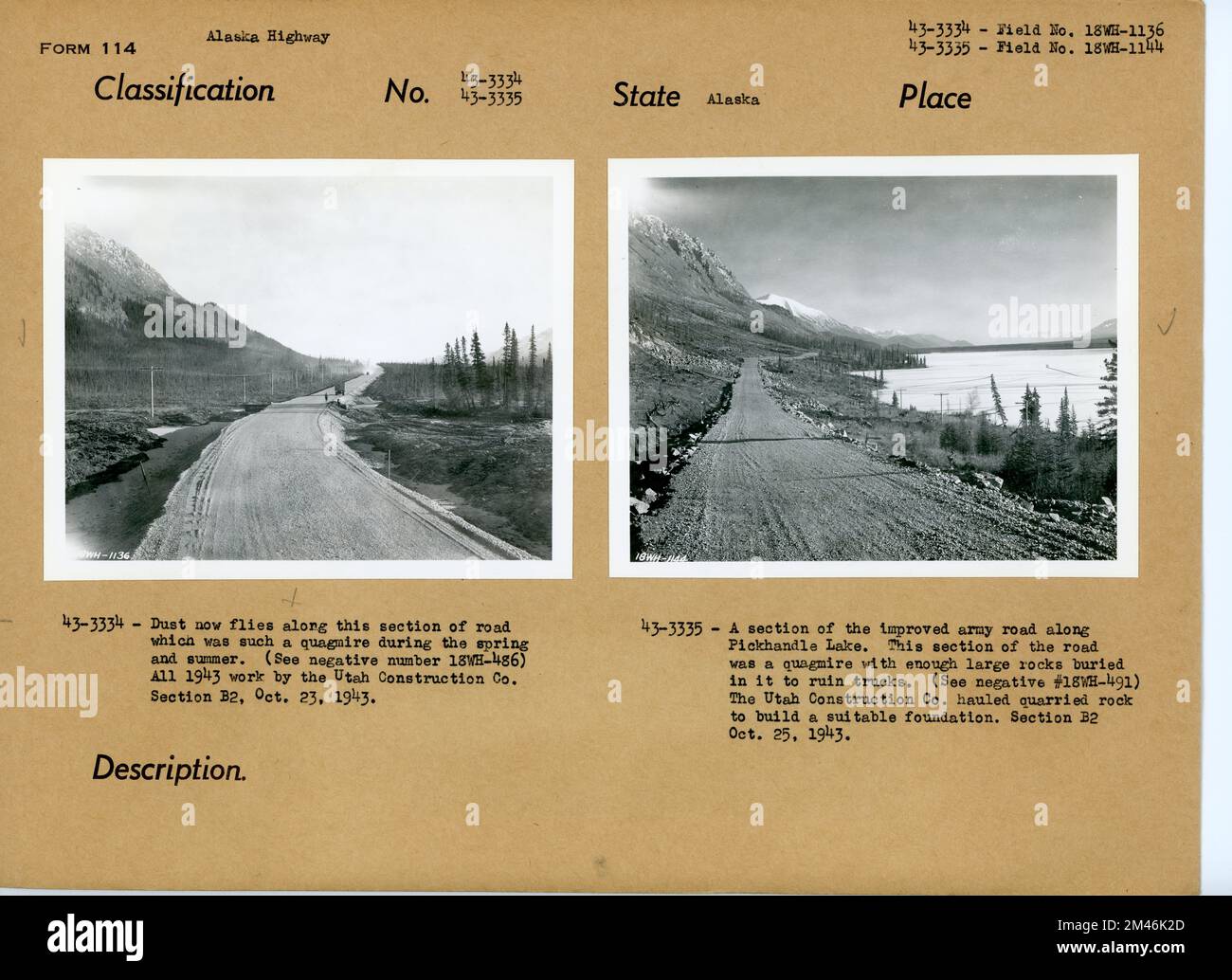 Dust now flies along this section of road which was such a quagmire ...