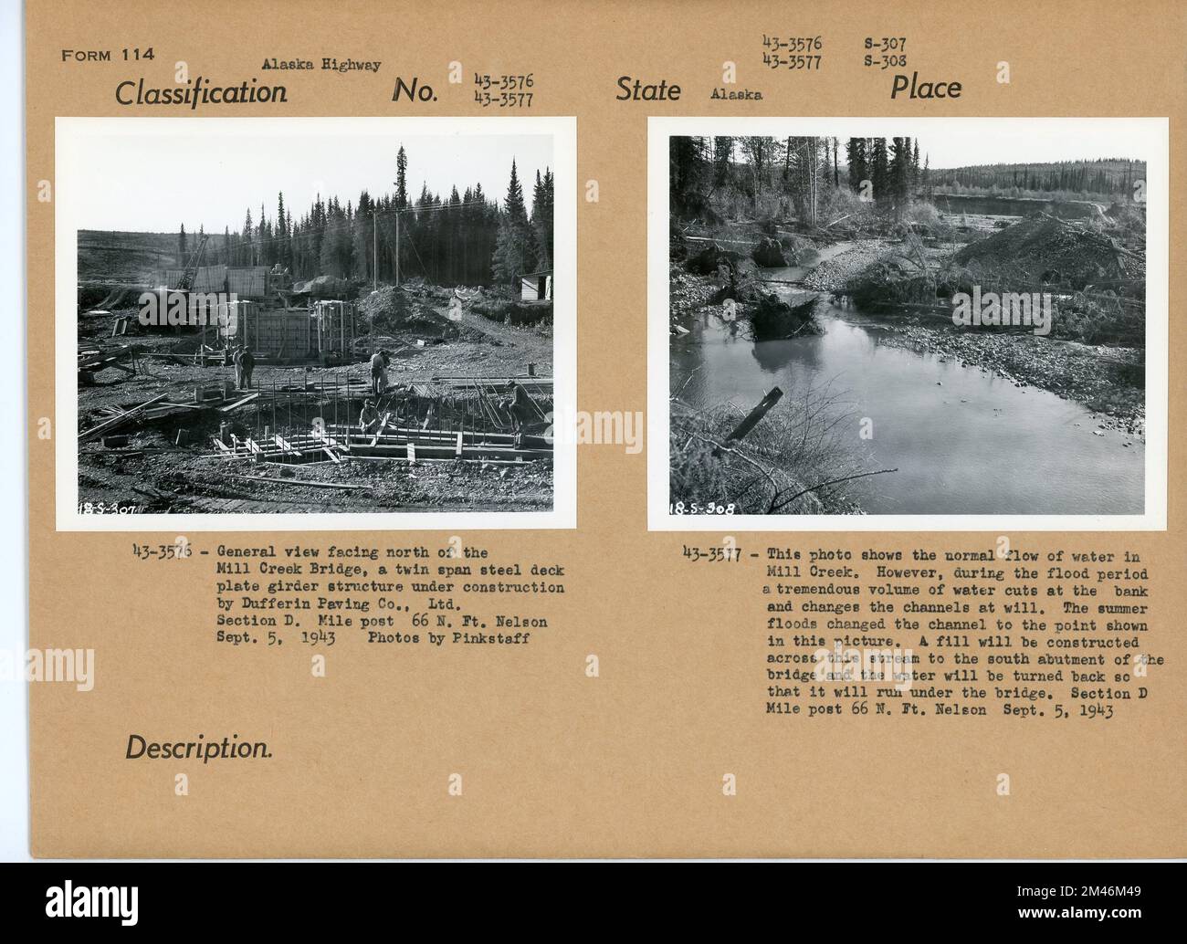The Alaska Highway. Original caption: 43-3576: General view facing ...
