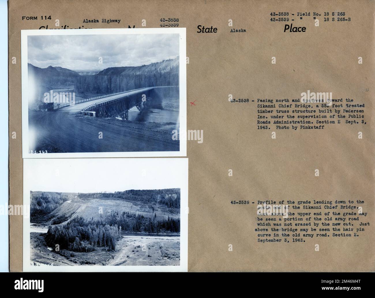 Sikanni Chief Bridge. Original caption: 43-3538: Facing north and ...