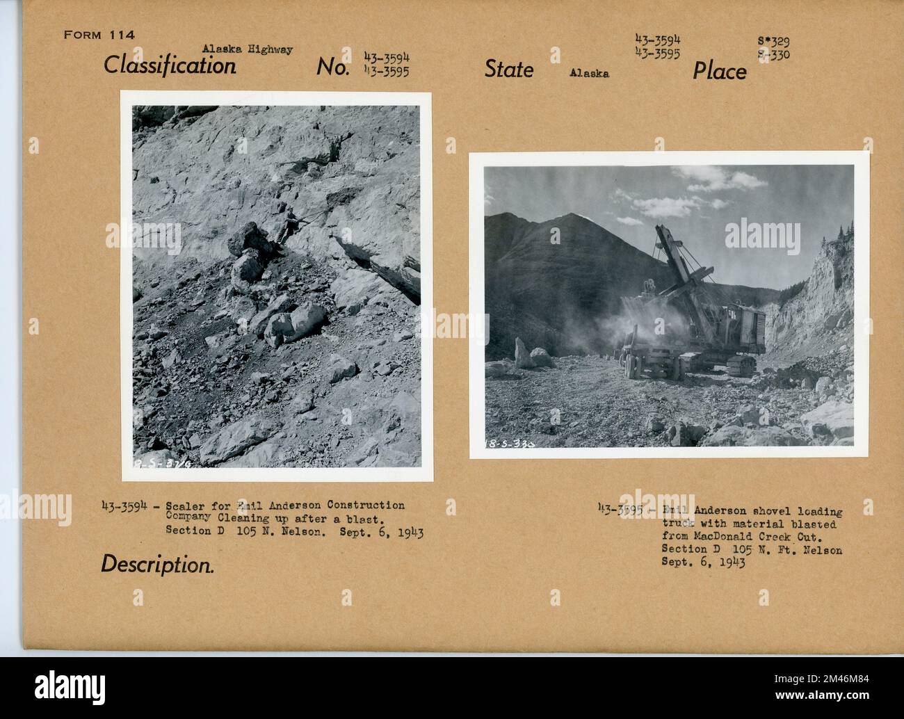 The Alaska Highway. Original caption: 43-3594: Scaler for Emil Anderson ...