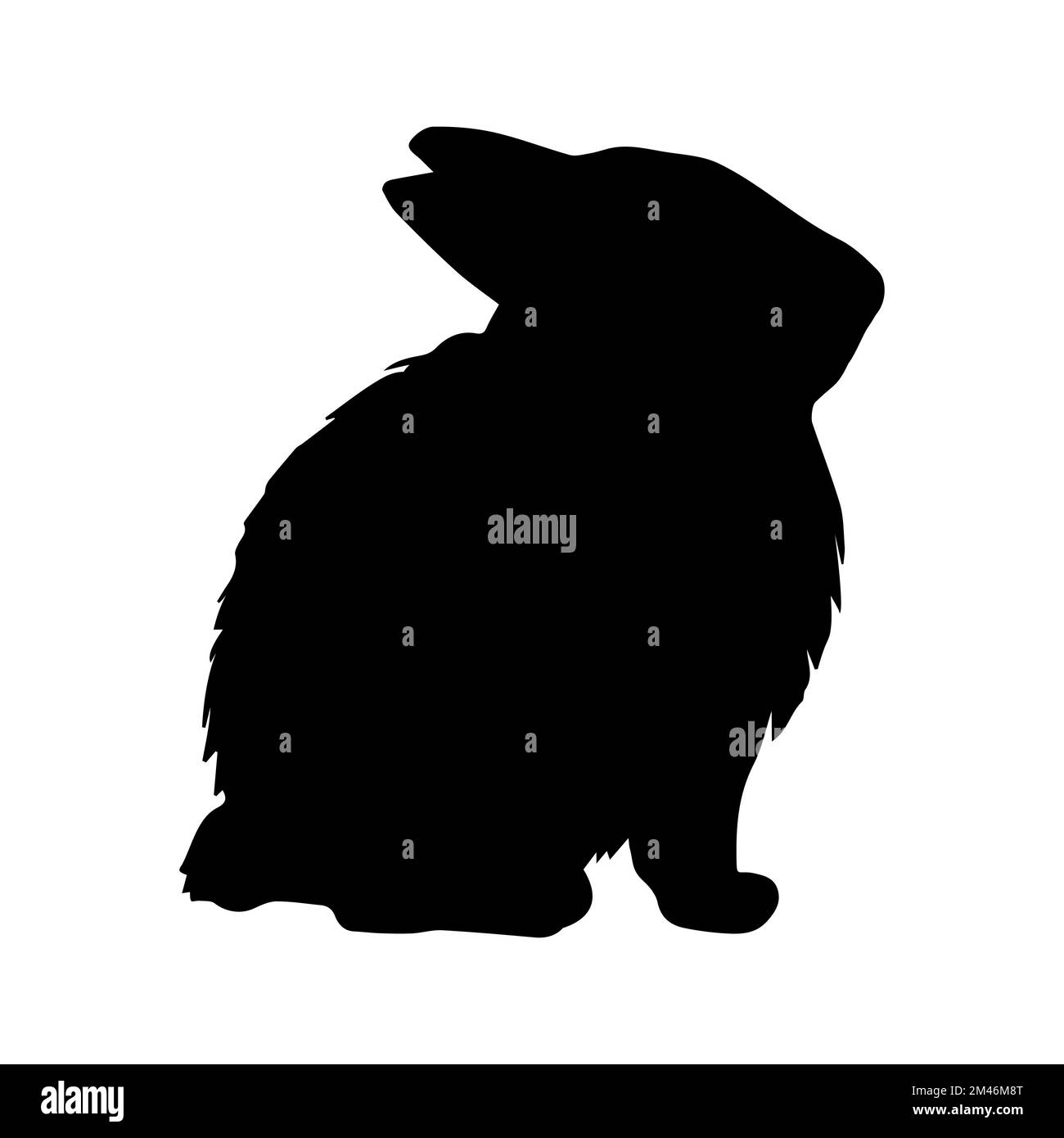 Vector hand drawn doodle sketch bunny rabbit silhouette isolated on ...