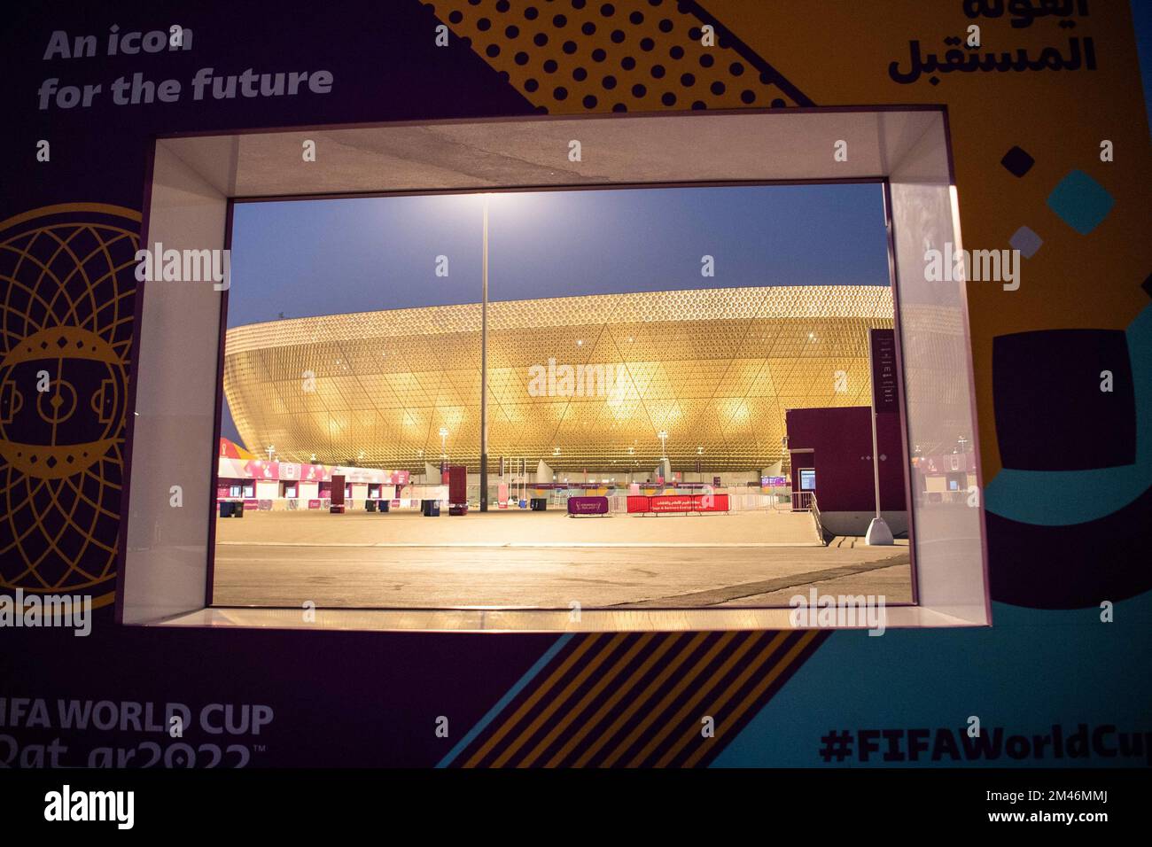 Lusail Stadium lighted up the day before the final of FIFA World Cup ...