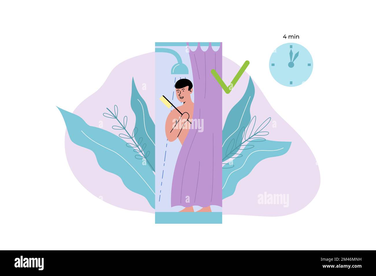 Man Is Reducing Usage Of Water By Showering Short Time Sustainable