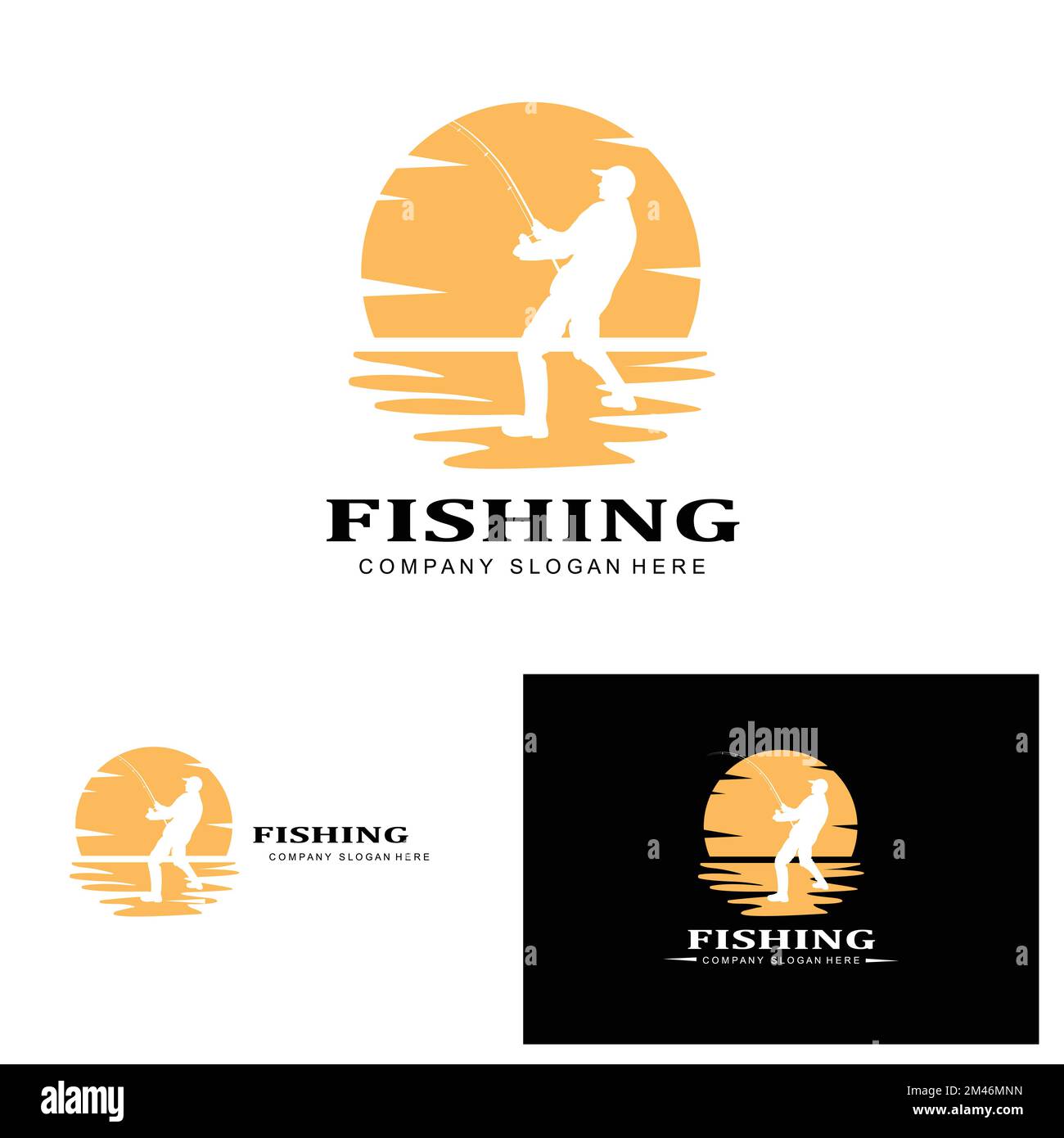 Fishing rod boat silhouette hi-res stock photography and images - Alamy