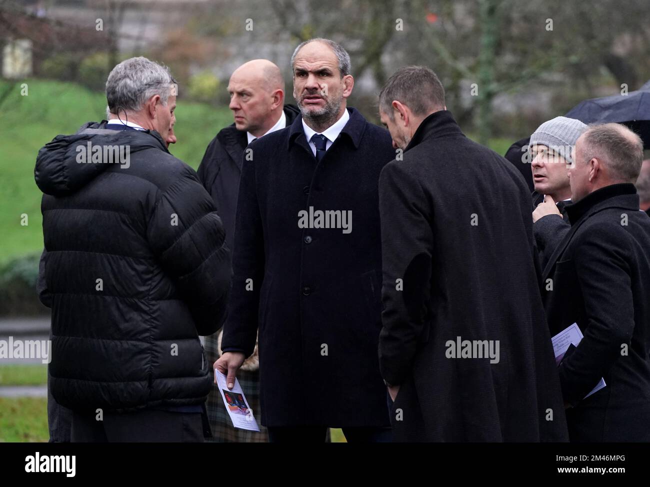 Former England rugby captain Martin Johnson (centre) at Melrose Parish ...