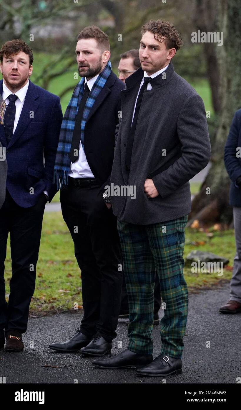 Current and former rugby union players Hamish Watson (left), John ...