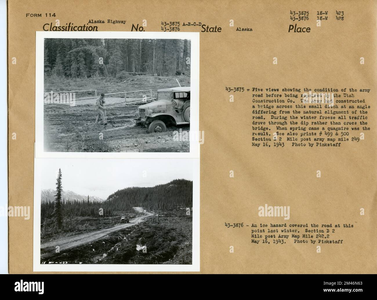 Five Views of An Army Road Before Repair; Ice Hazard on Road. Original ...