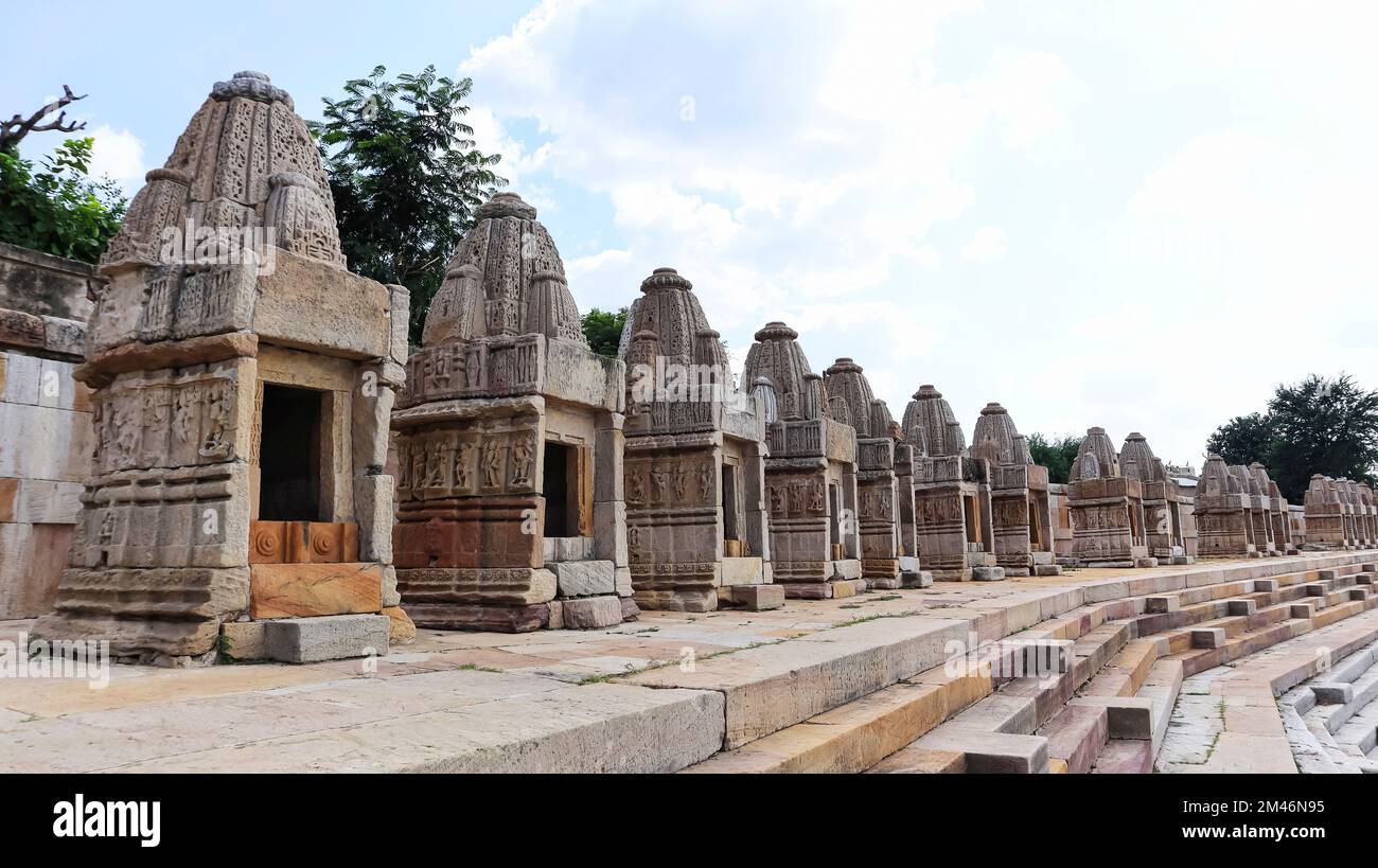 View of few of 300 Temples around Munsar Lake, Viramgam, Ahmedabad ...