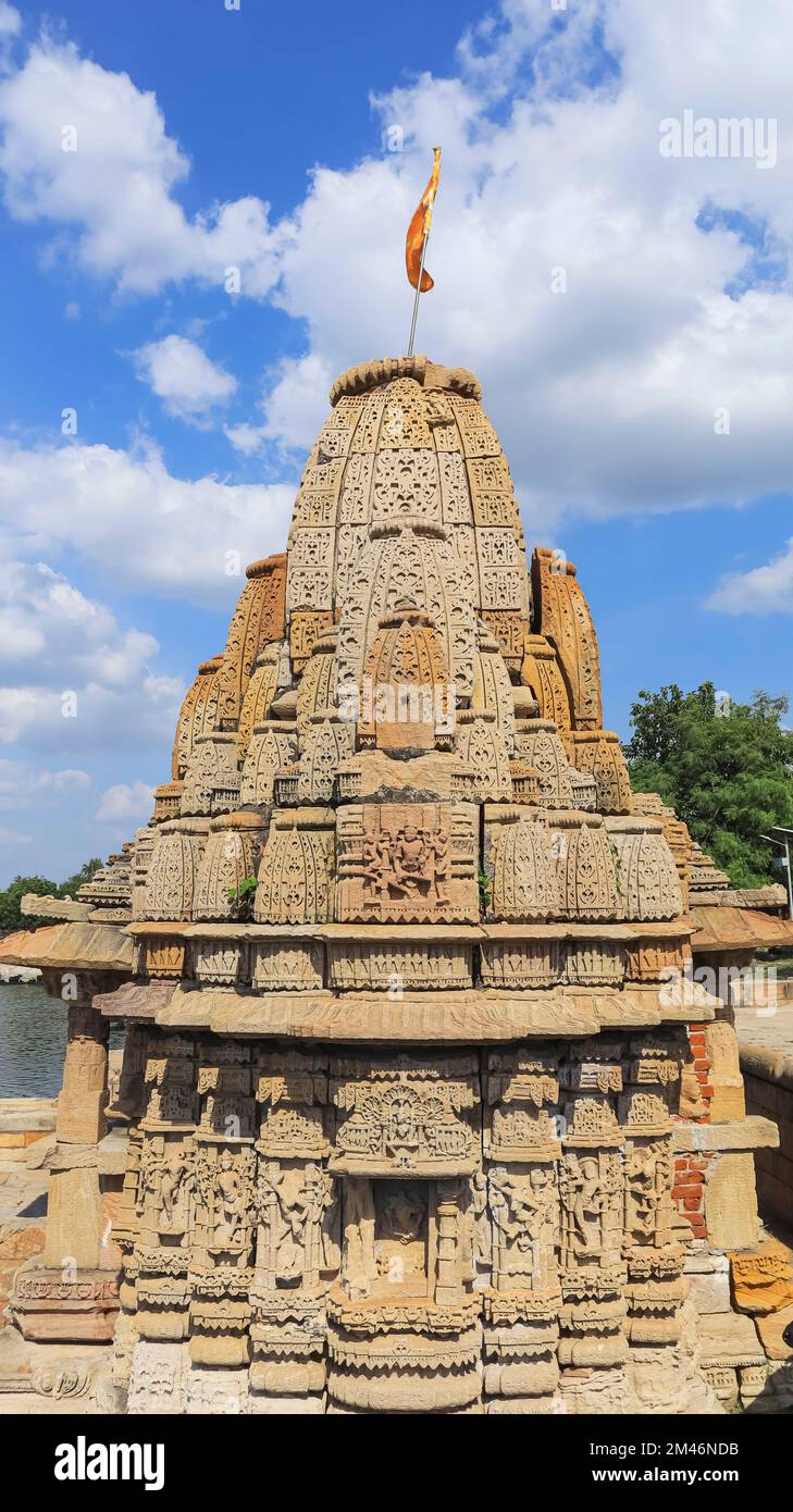 View of Twin Temples at Munsar Lake, Viramgam, Ahmadabad, Gujarat ...