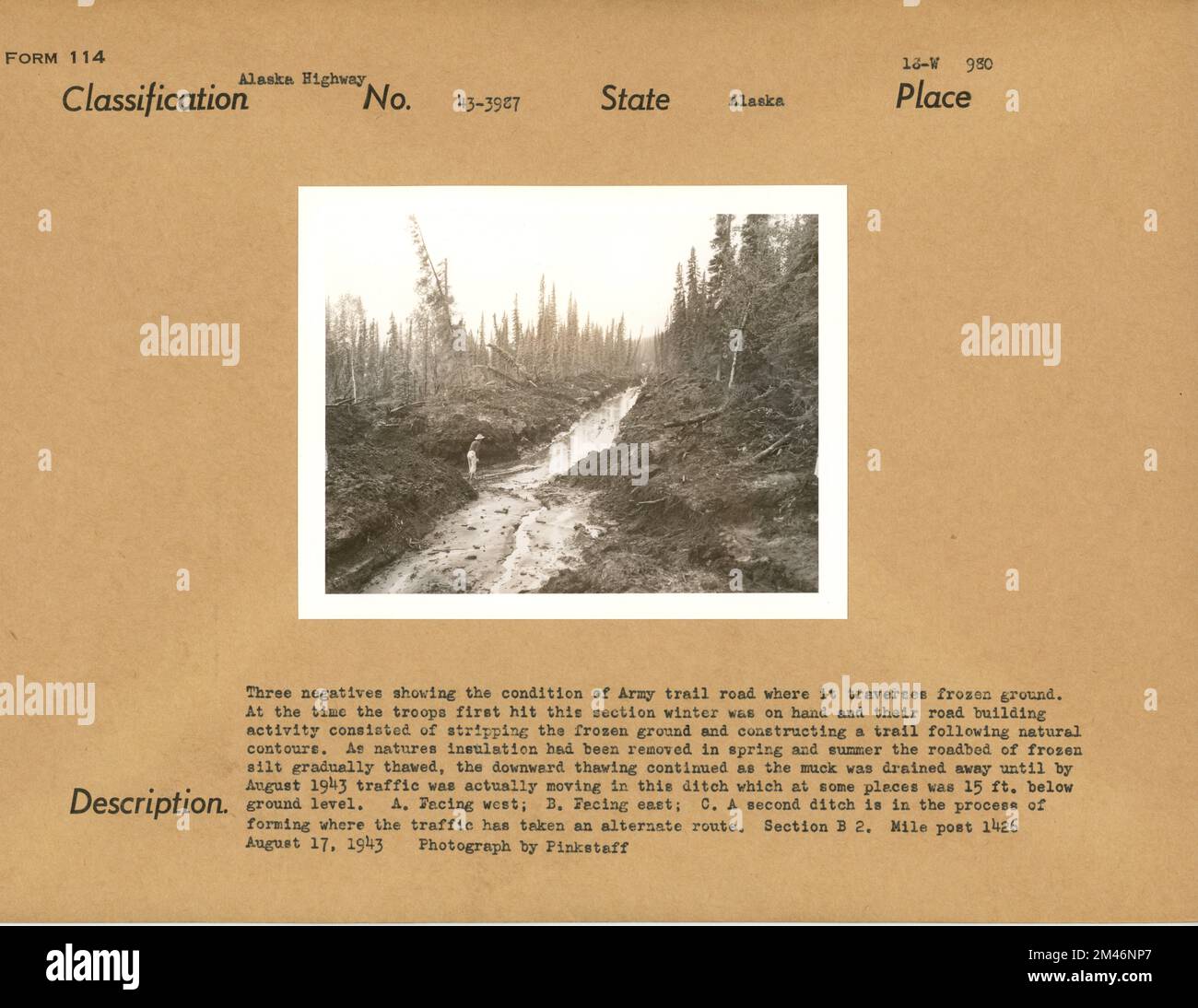 Condition of the Army trail road where it traverses frozen ground ...