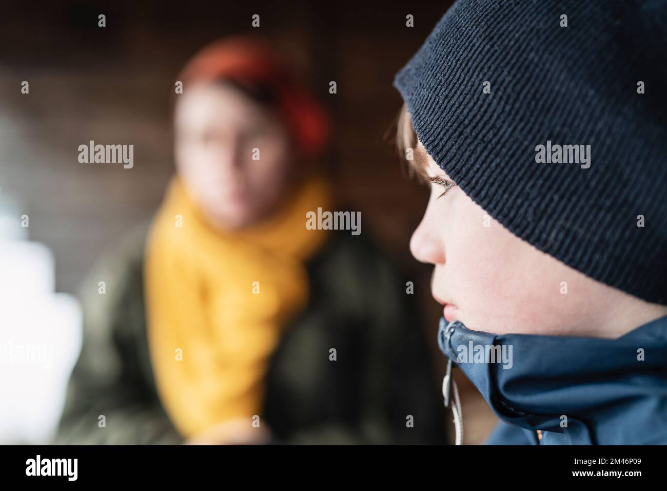 Red cheeks cold hi-res stock photography and images - Alamy