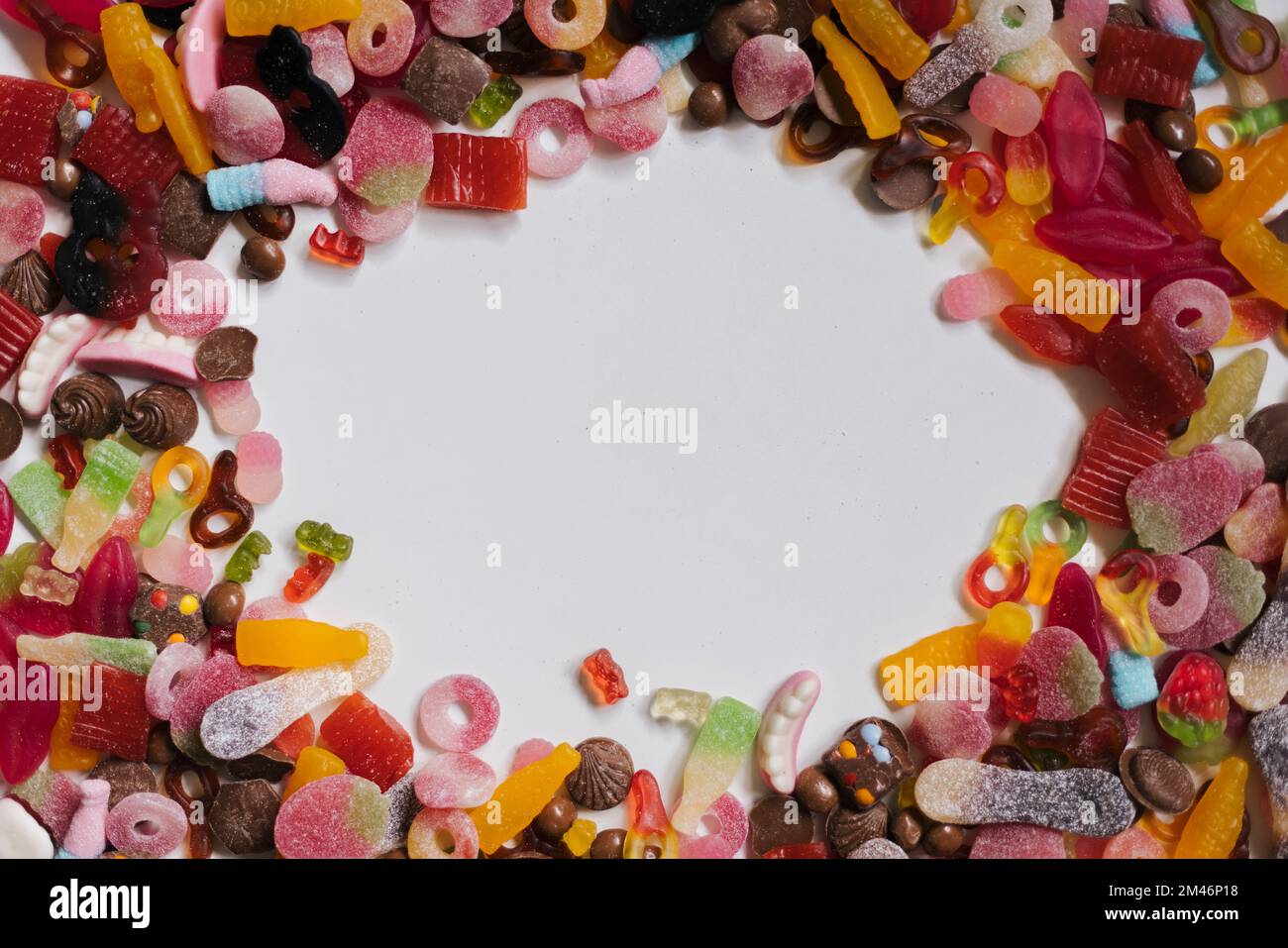 Assorted candies background Stock Photo - Alamy