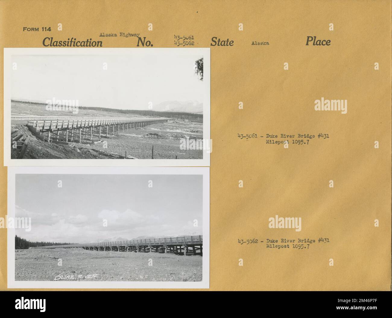 Duke River Bridge. Original caption: Duke River Bridge #431 Milepost ...