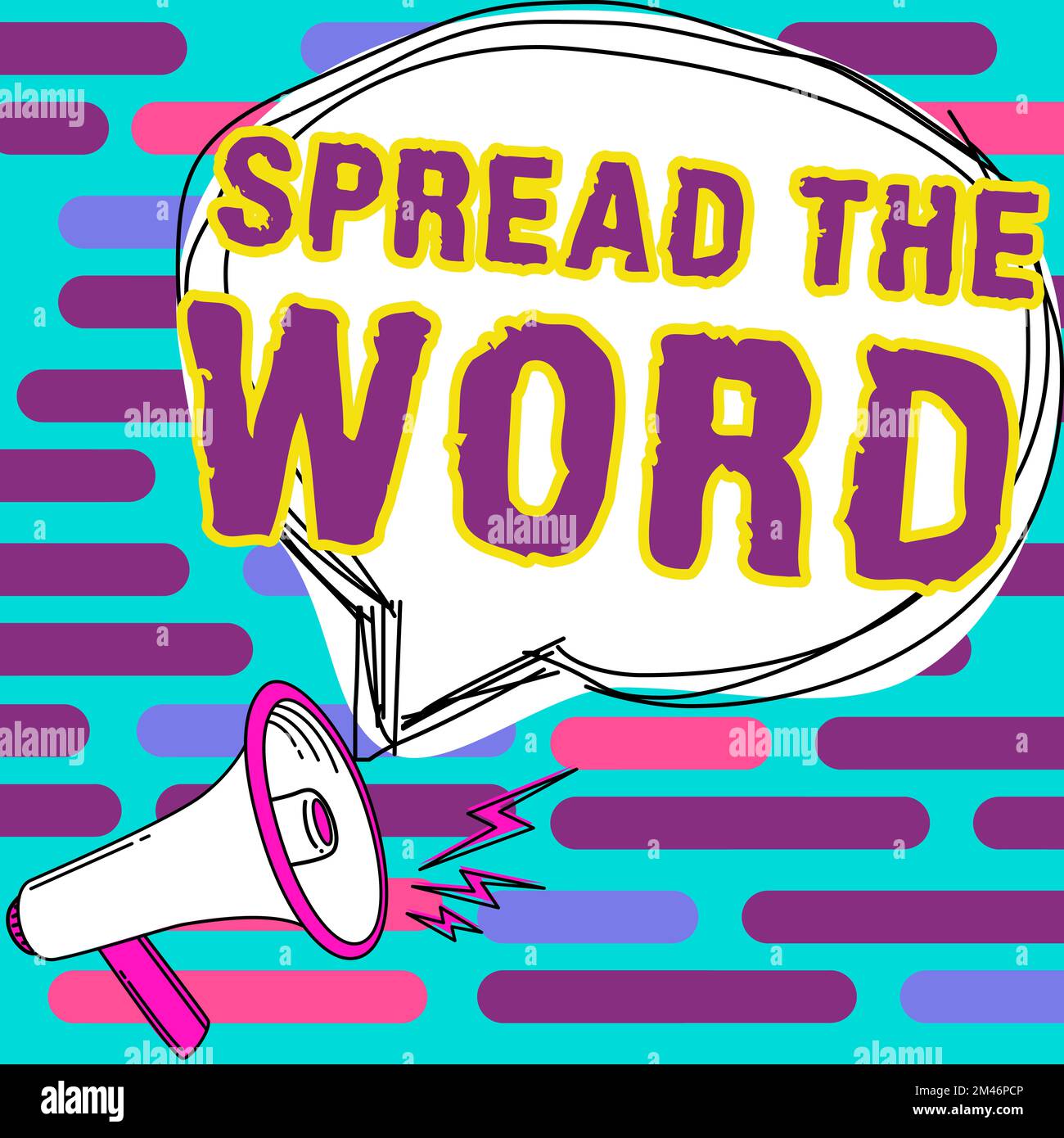 Text caption presenting Spread The Word. Concept meaning share the ...