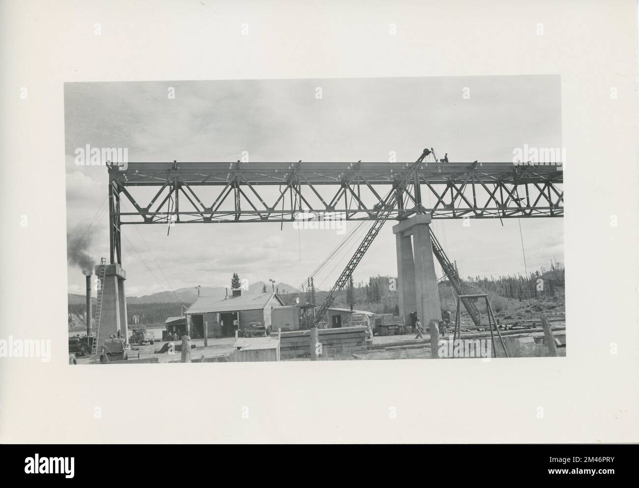 Teslin River Bridge Under Construction. State: Alaska Stock Photo - Alamy