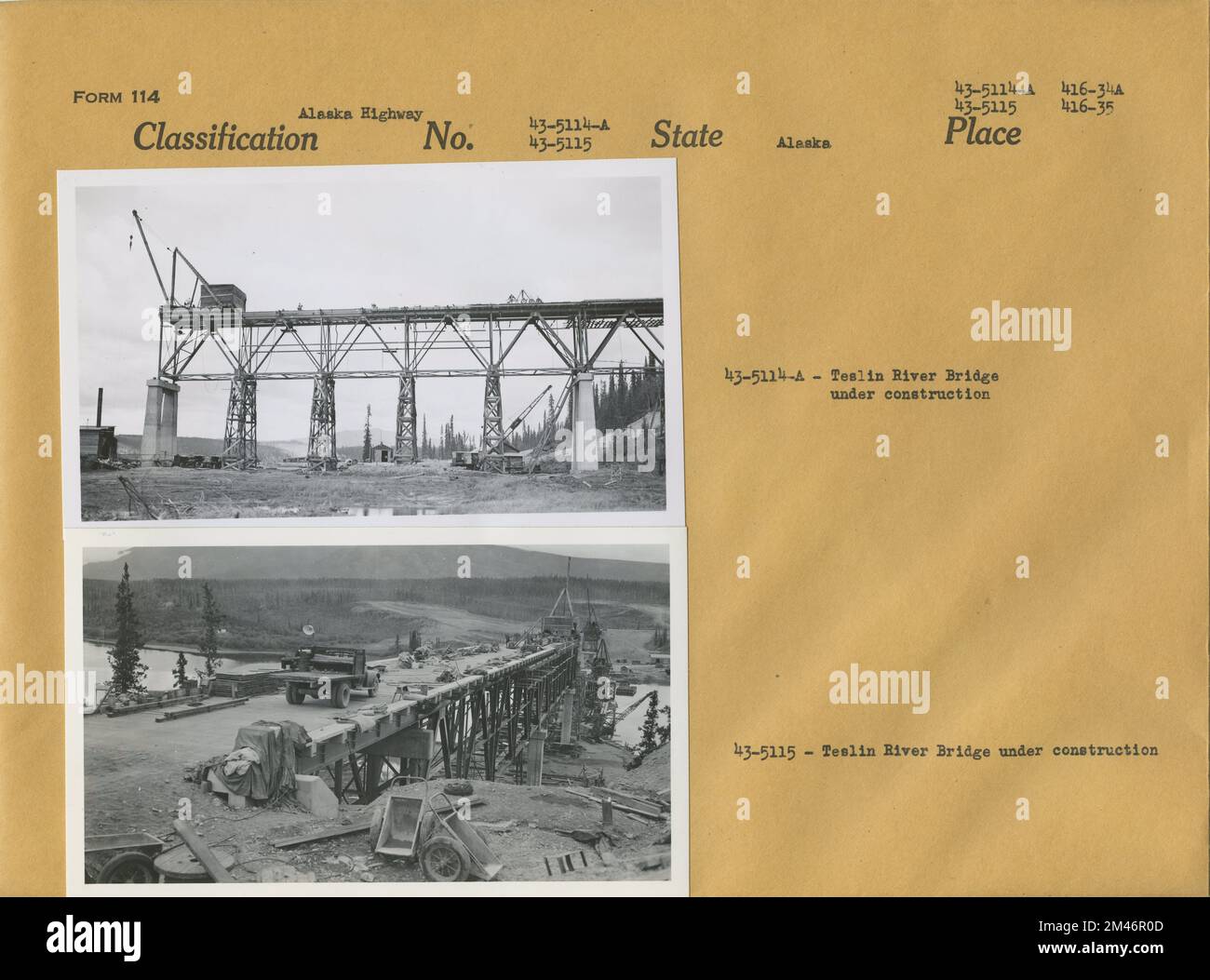 Teslin River Bridge Under Construction. State: Alaska Stock Photo - Alamy