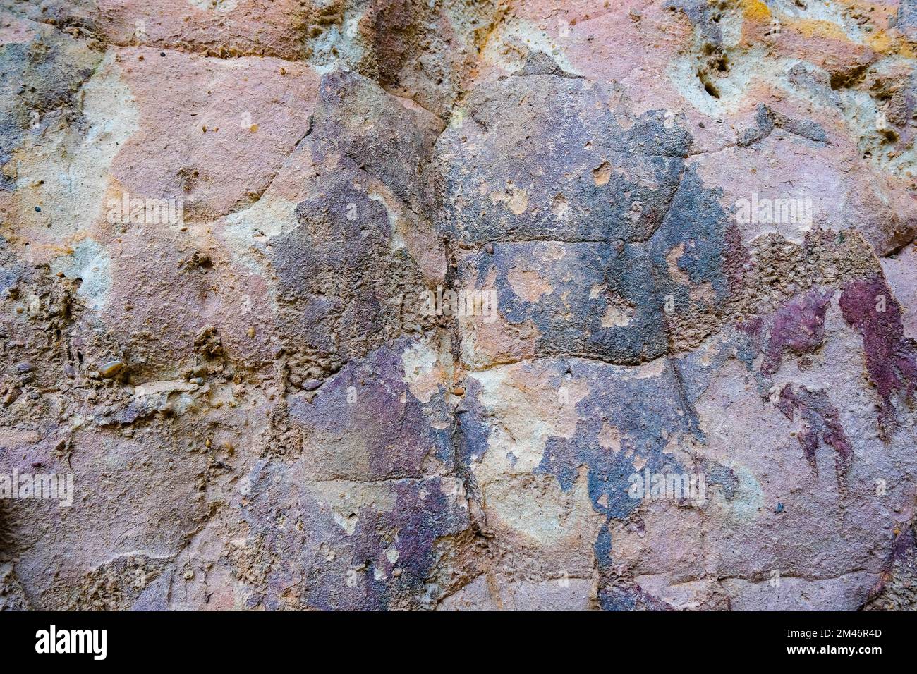 Close up of the cliff stone surface, a natural phenomenon caused by ...