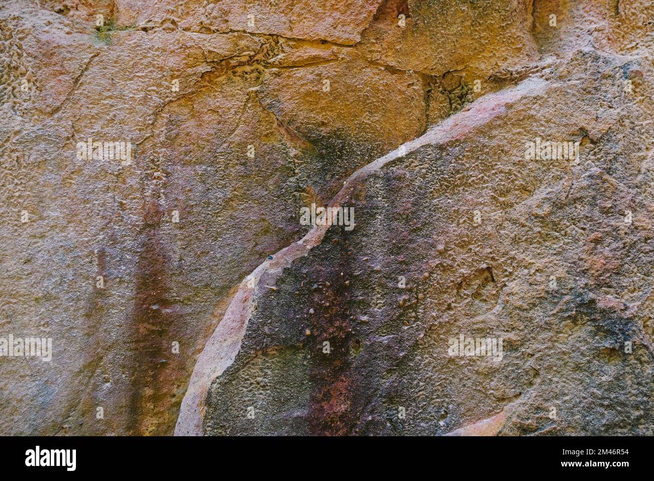 Close up of the cliff stone surface, a natural phenomenon caused by ...