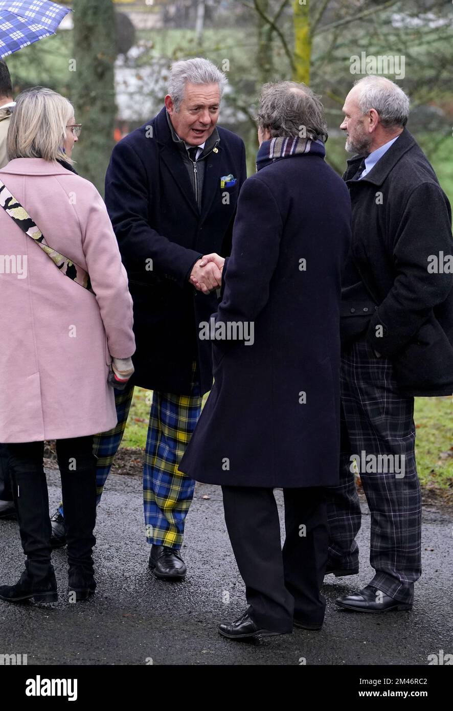 Former rugby union player Gavin Hastings (left) at Melrose Parish ...