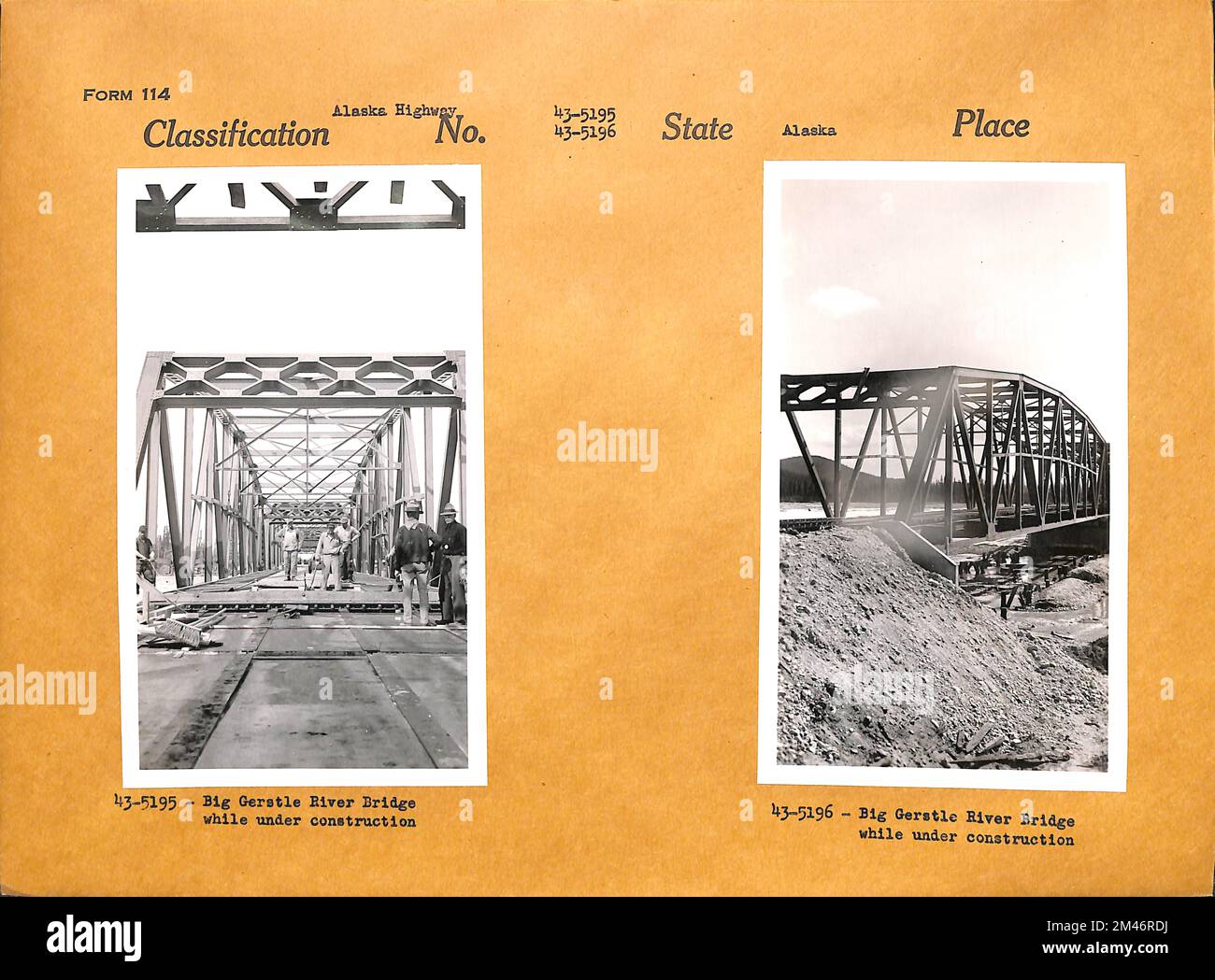 Big Gerstle River Bridge while under construction. State: Alaska Stock ...
