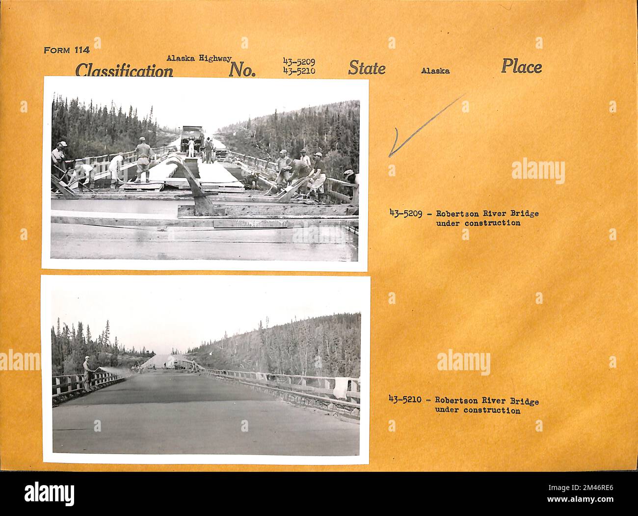 Robertson River Bridge under construction. State: Alaska Stock Photo ...