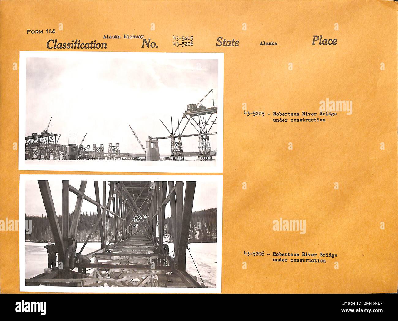 Robertson River Bridge under construction. State: Alaska Stock Photo ...