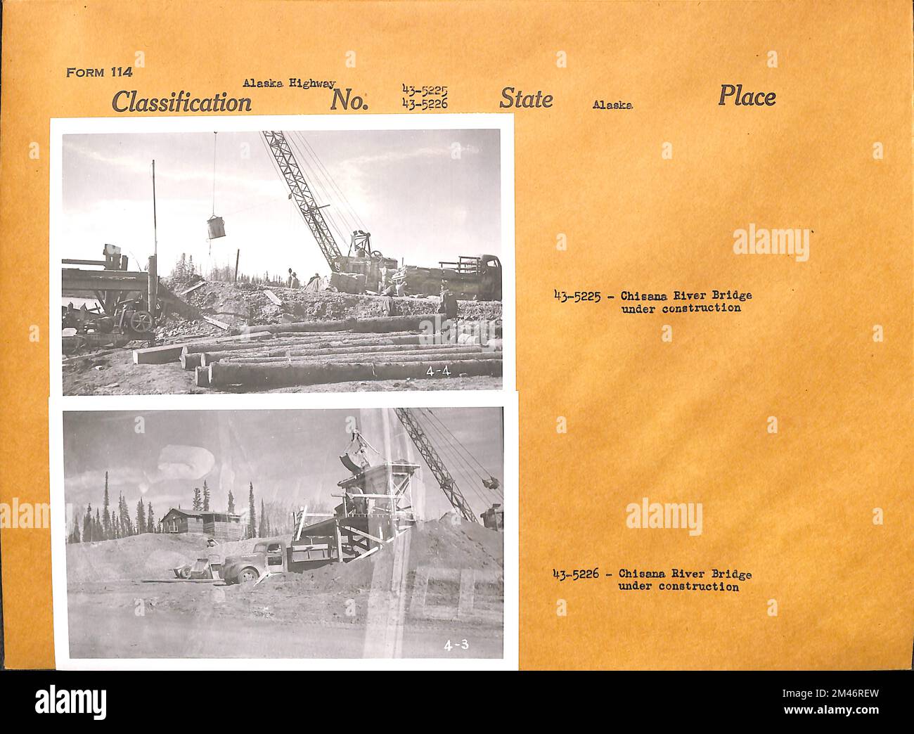 Chisana River Bridge under construction. State: Alaska Stock Photo - Alamy