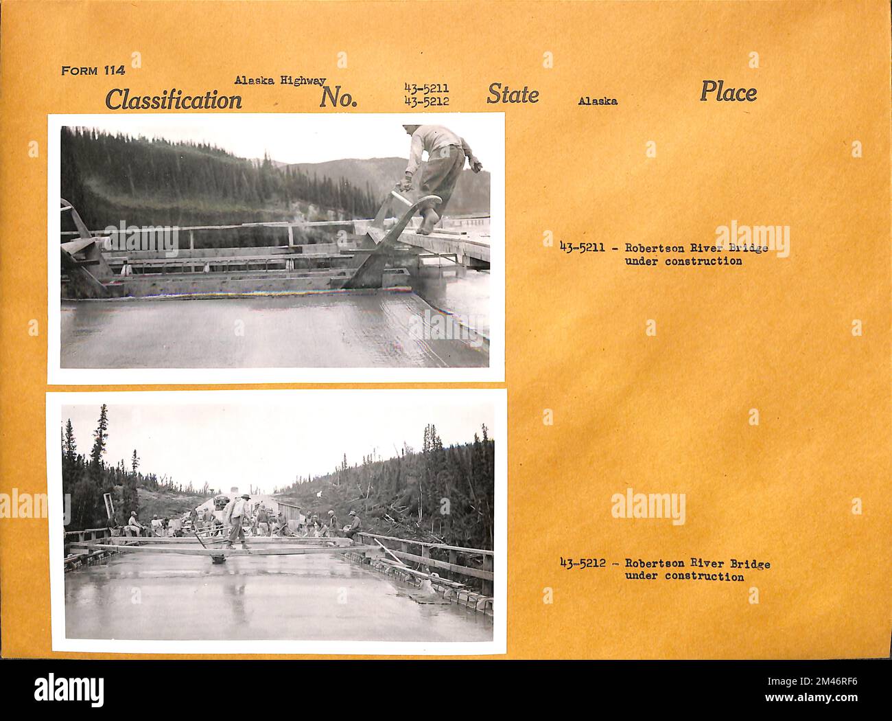 Robertson River Bridge under construction. State: Alaska Stock Photo ...