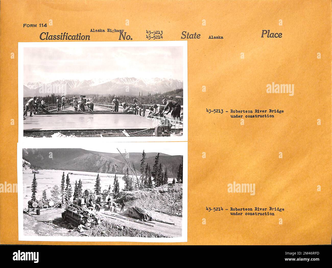 Robertson River Bridge under construction. State: Alaska Stock Photo ...