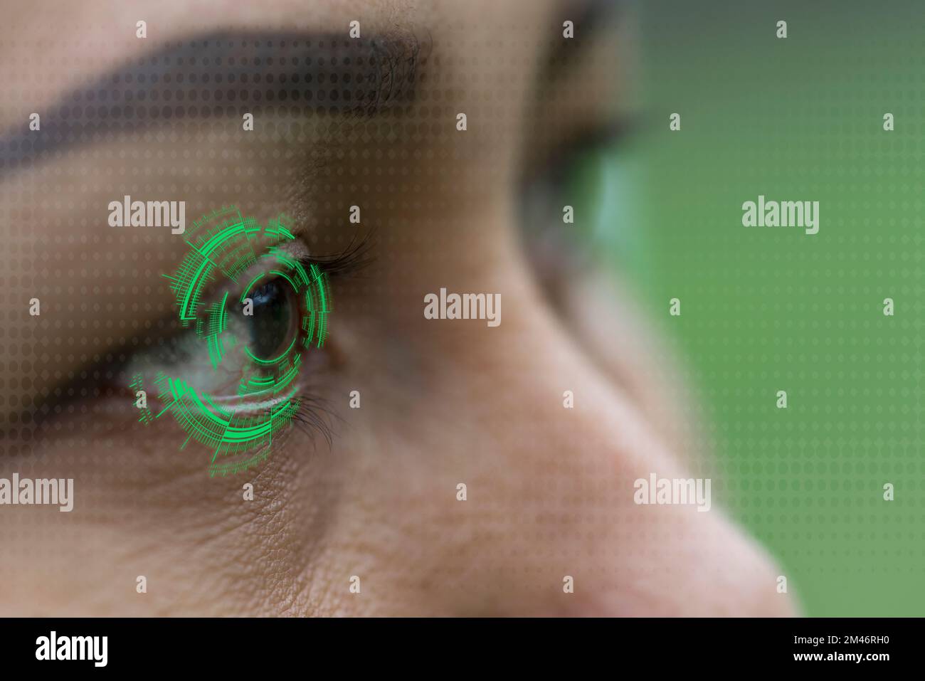 Graphical diagram on woman's eye Stock Photo - Alamy