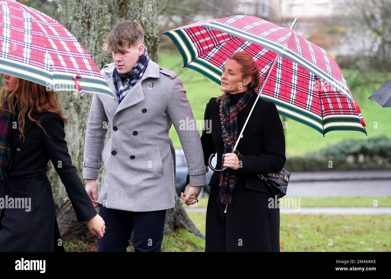 Gabby Logan with son Reuben McKerrow Logan at Melrose Parish Church ...