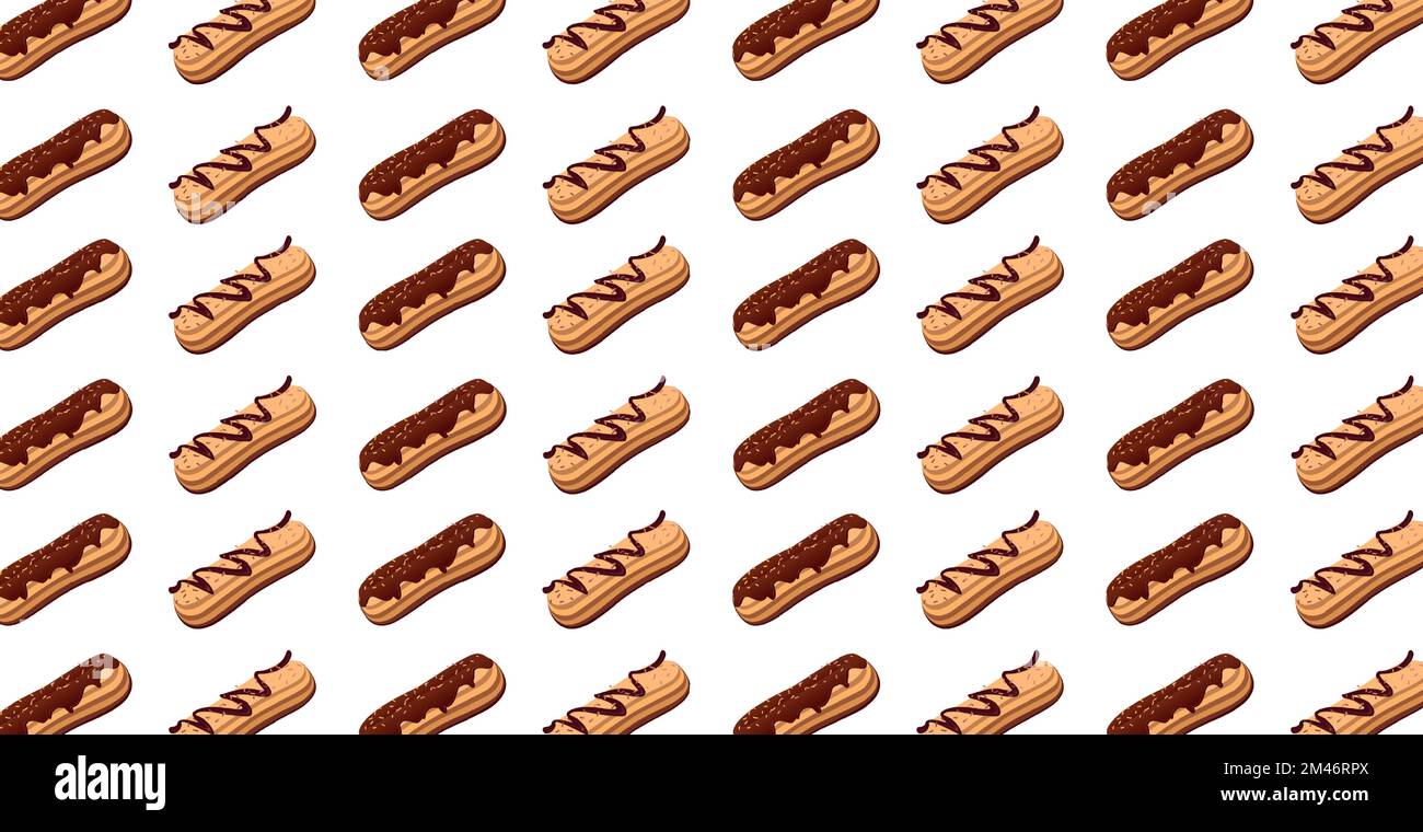 Panoramic eclair pattern on white background - Vector illustration ...