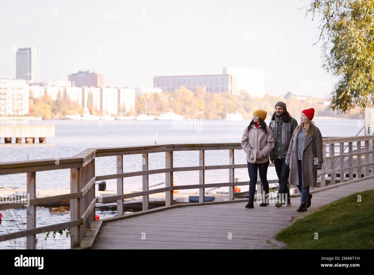 Friends walking together Stock Photo - Alamy