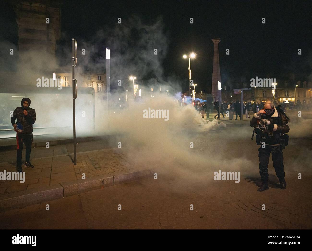 France fans watch the Qatar 2022 world cup final match Argentina v ...