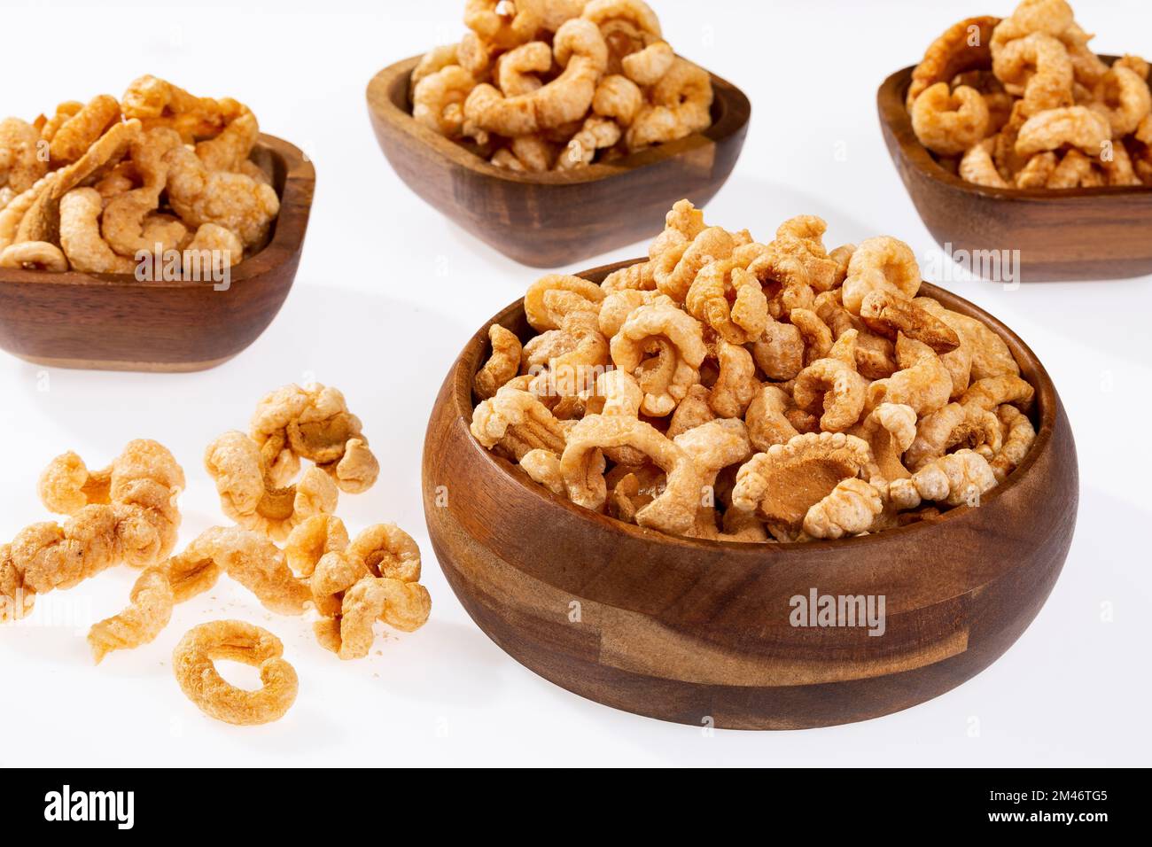 Tasty Snacks - Crispy Pork Cracklings; Dehydrated Pigskin Stock Photo ...