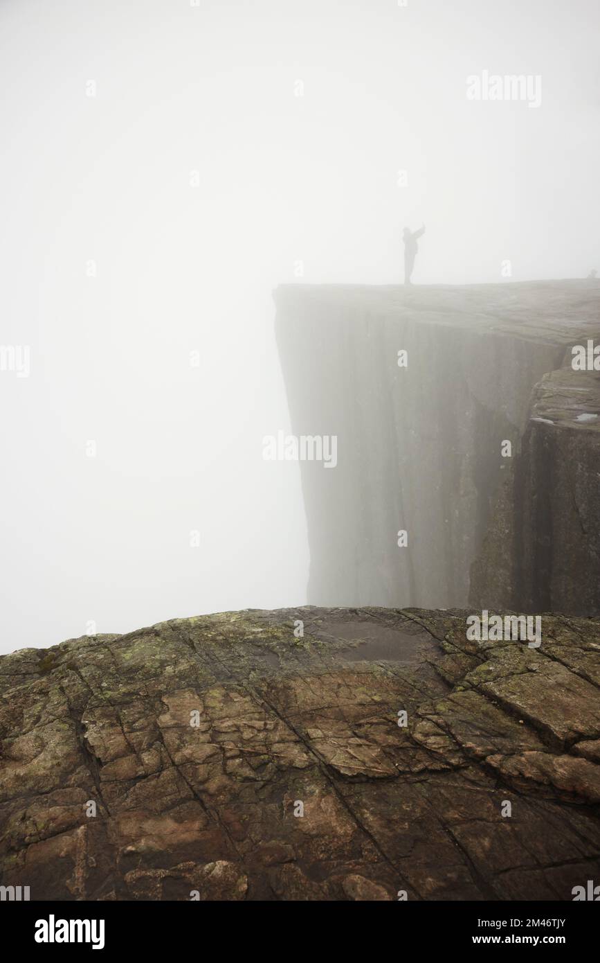 Foggy landscape rocky cliff hi-res stock photography and images - Alamy