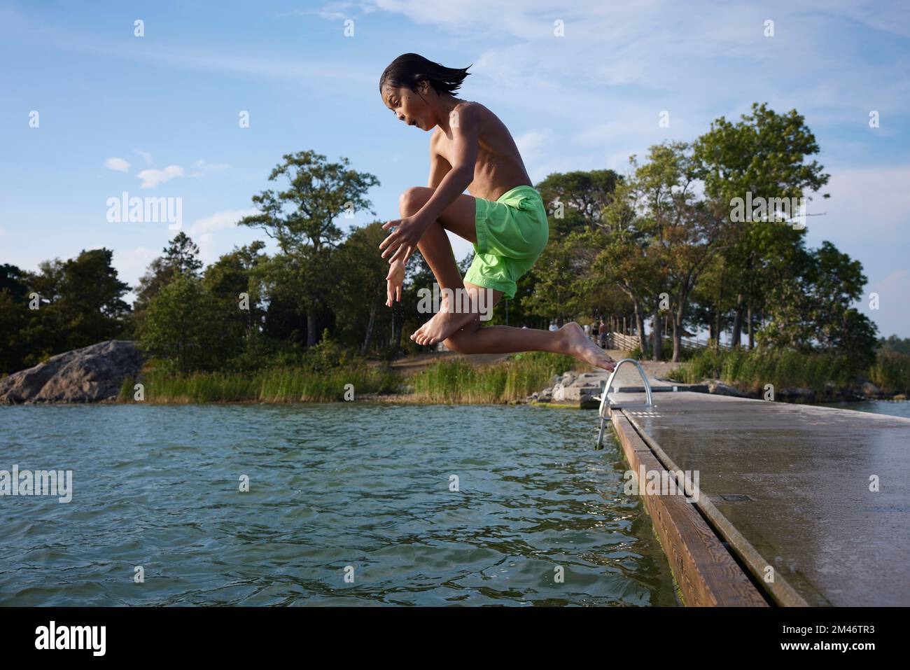 Jumping low angle water hi-res stock photography and images - Alamy