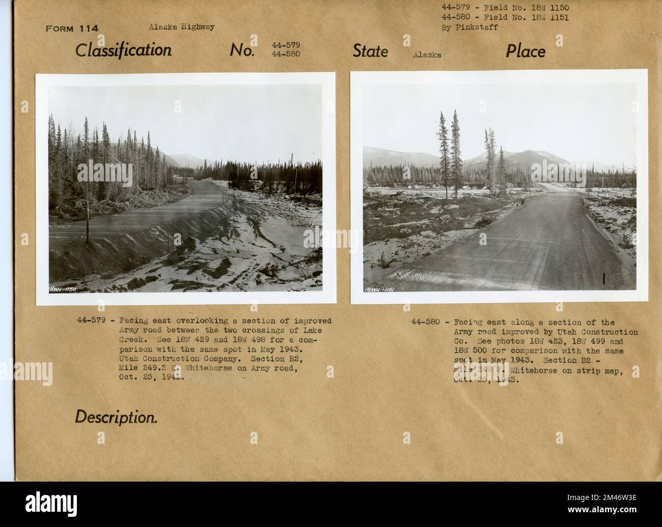 Two Views of Improved Army Roads. Original caption: 44-579: Facing east ...