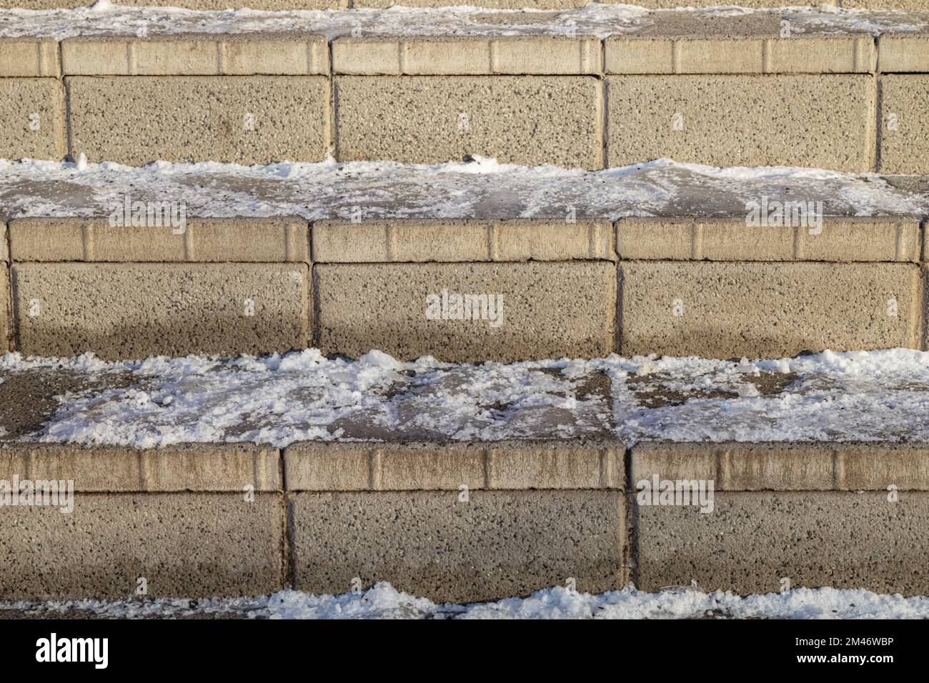 steps on the street covered with ice. snow covered stairs Stock Photo ...
