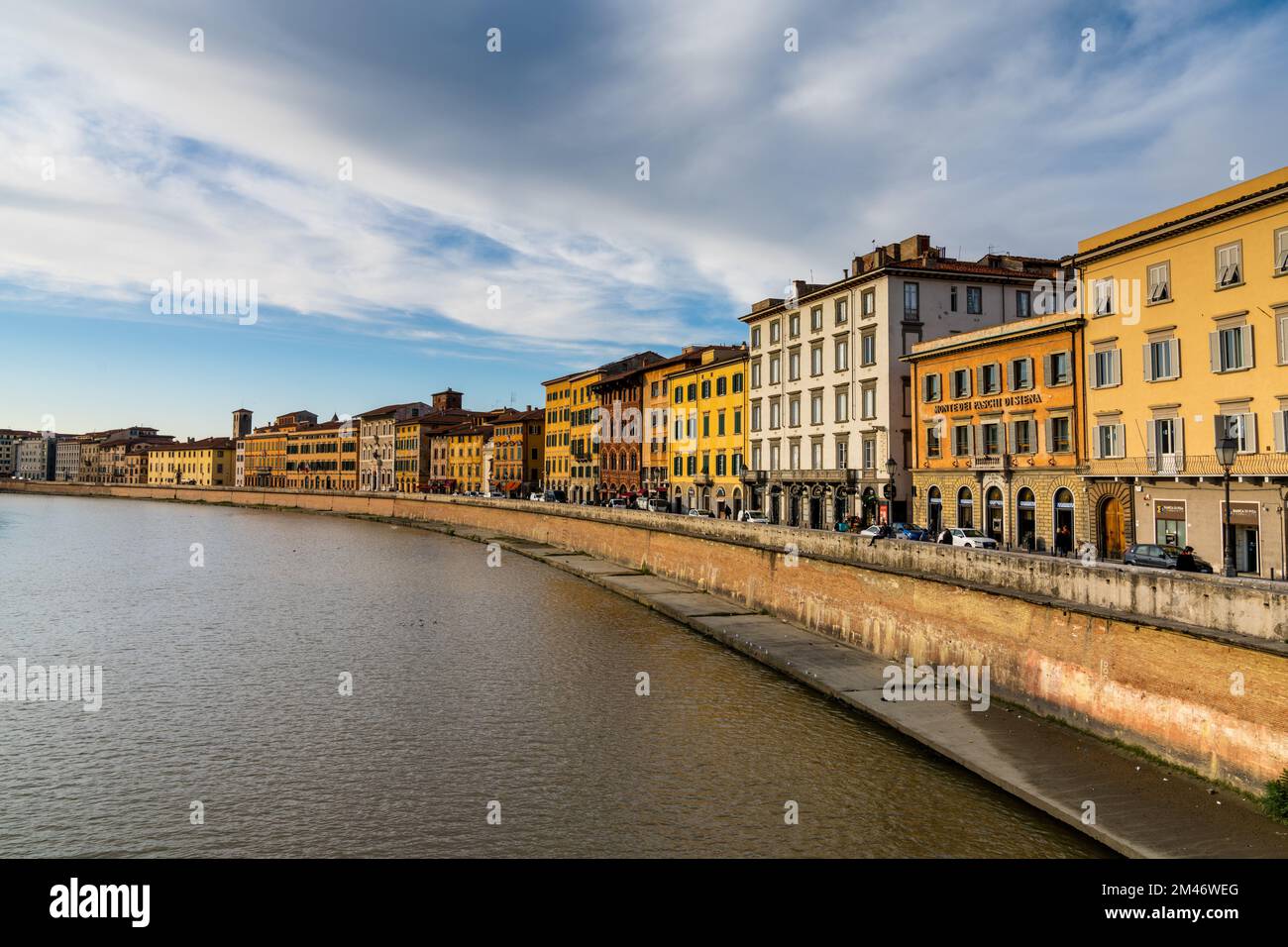 Pisa, Italy - 30 November, 2022: colorful houses on the waterfront of ...