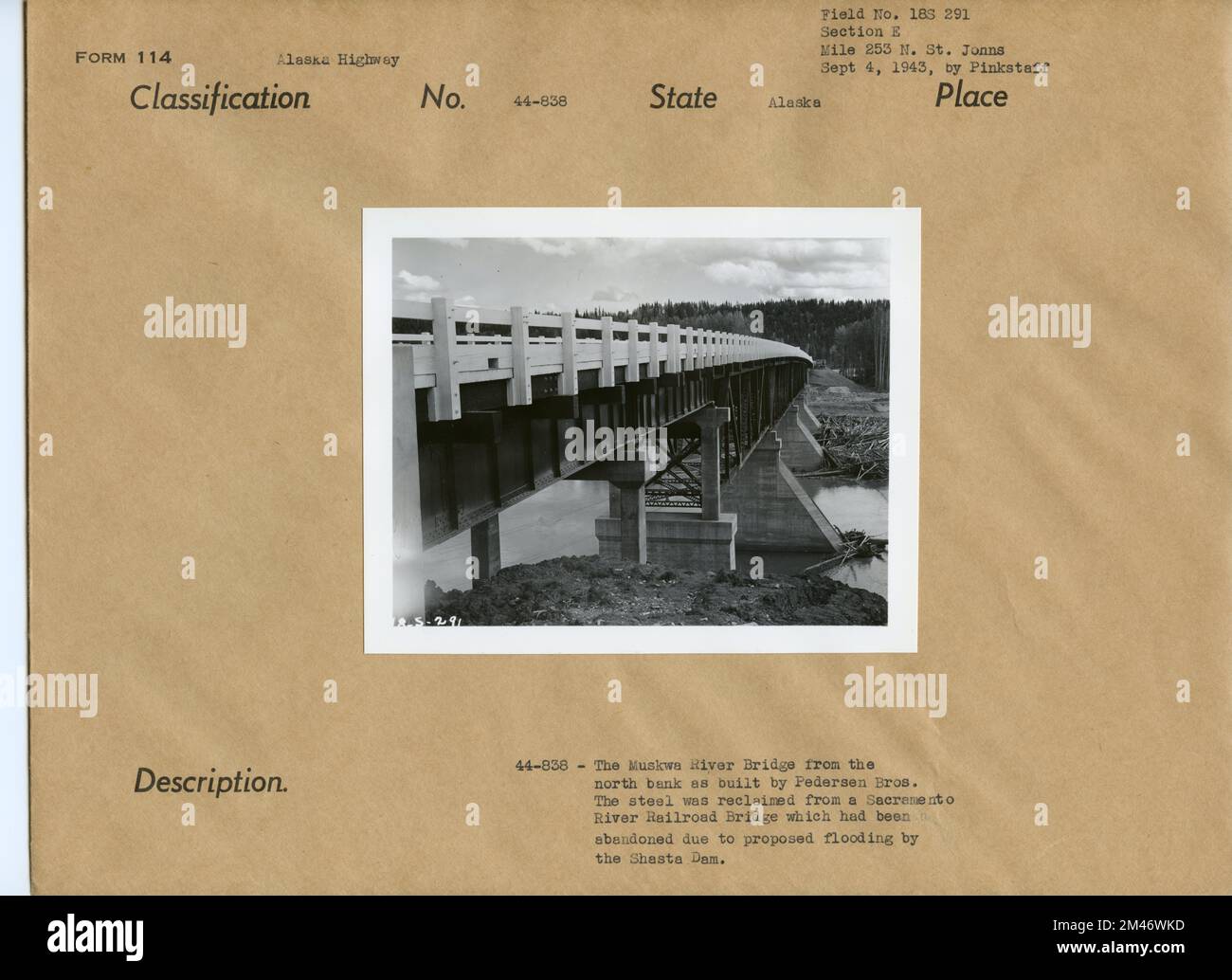 Muskwa River Bridge. Original caption: The Muskwa River Bridge from the ...